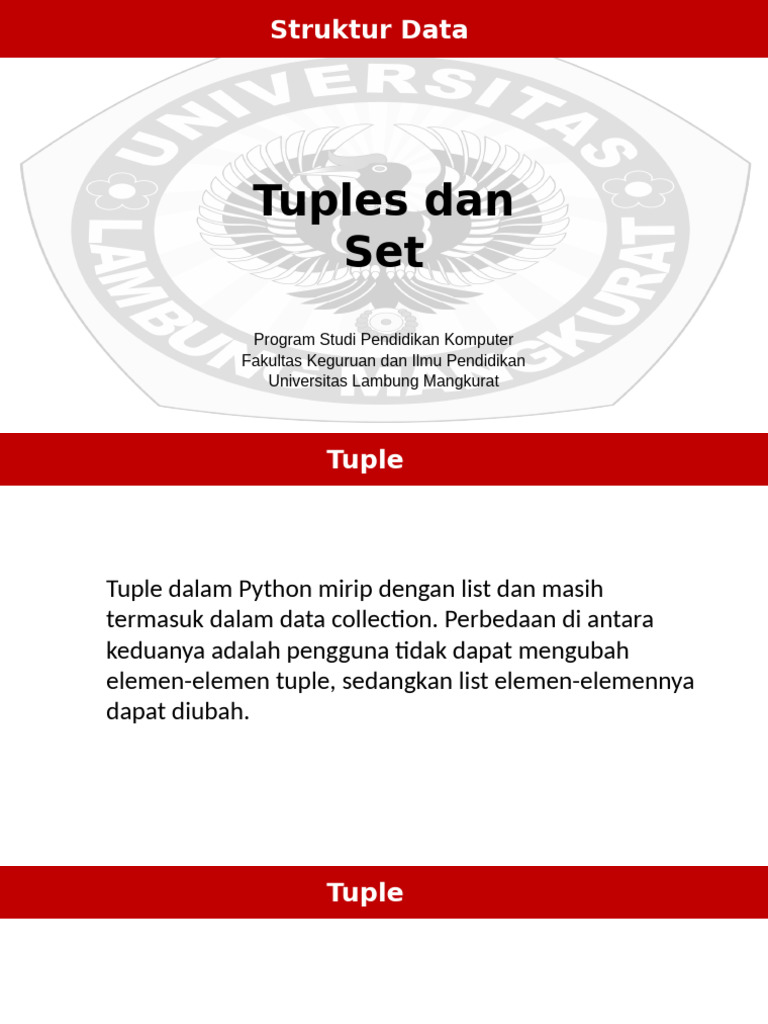Tuple and Sets | PDF