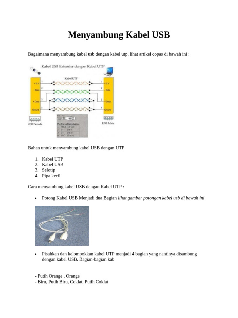 Menyambung Kabel USB | PDF