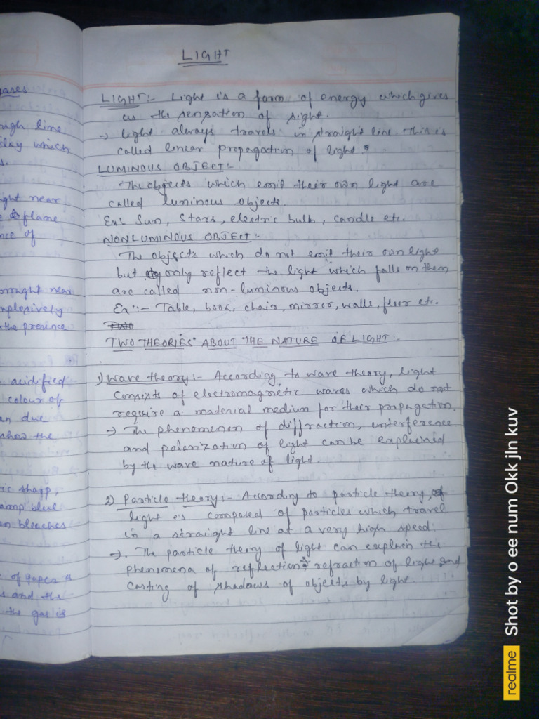 Class 10 Light Chapter 9 Handwritten Notes | PDF