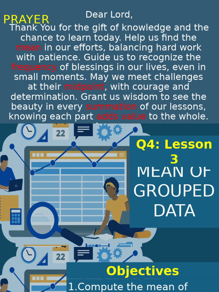 Mean of Grouped Data | PDF | Mean | Mathematics