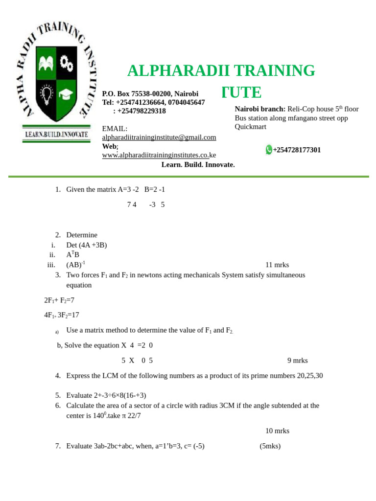 Maths 1 | PDF