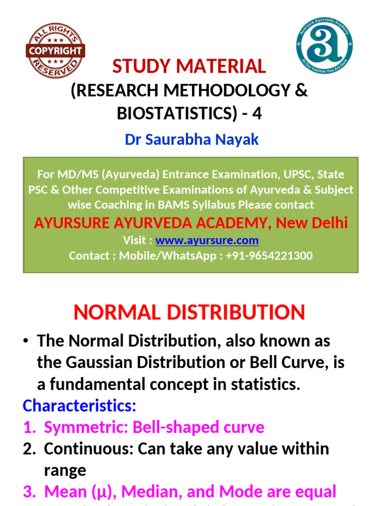 AYURSURE (Research and Stat) 4 | PDF | Standard Deviation | Standard Error