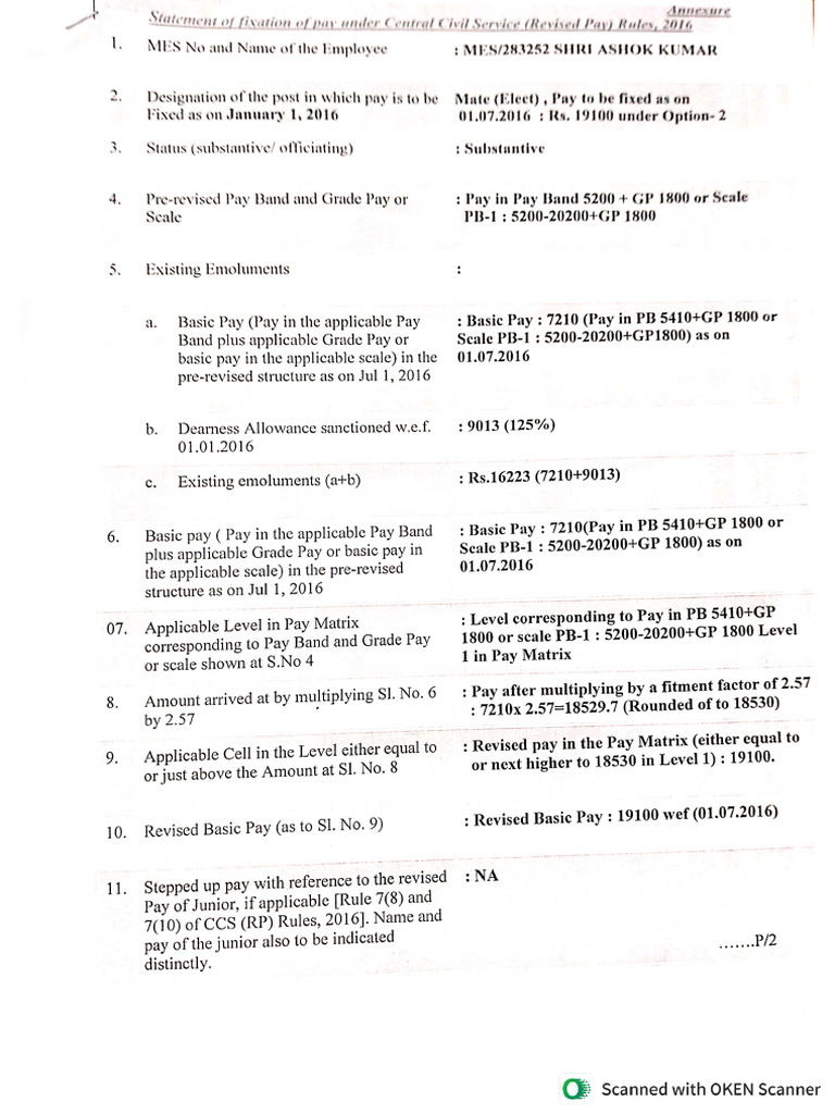 7th CPC Fixation | PDF