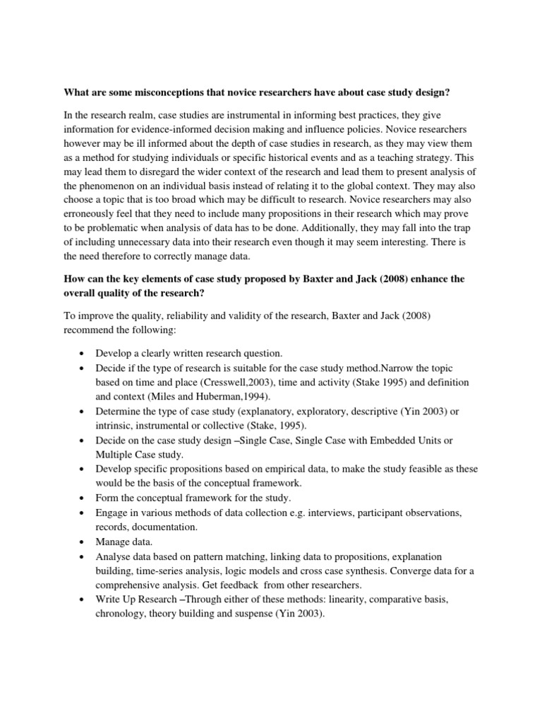 What Are Some Misconceptions That Novice Researchers Have About Case ...