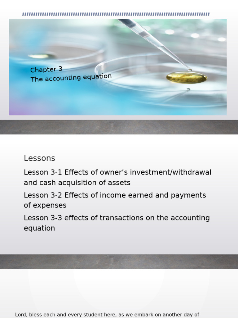 Chapter 3 - Accounting Equation | PDF | Payments | Cash