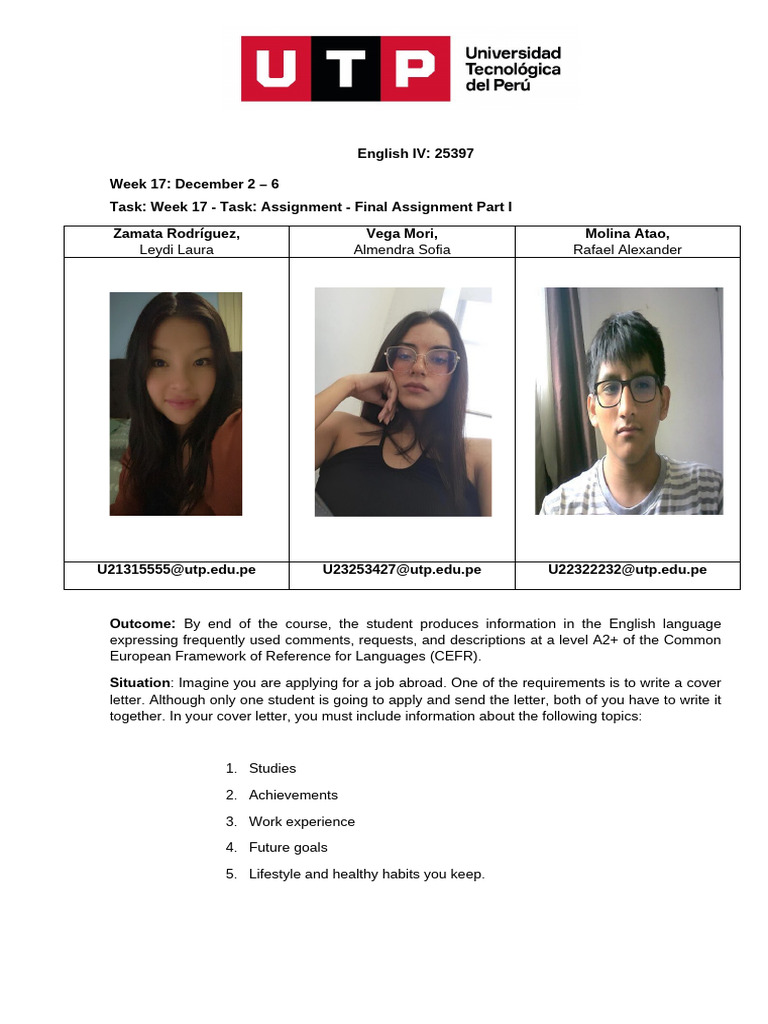 Final Cover Letter Assignment A2+ | PDF | Social Psychology | Psychology