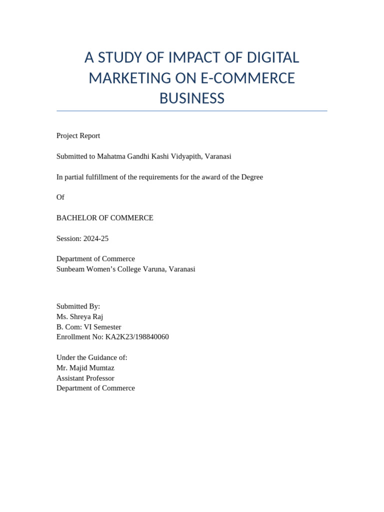 Expanded Impact of Digital Marketing Project | PDF