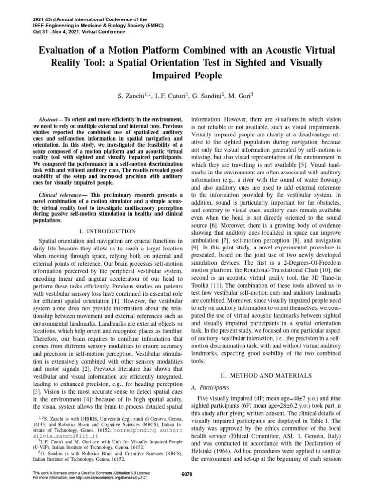 Evaluation of A Motion Platform Combined With An Acoustic Virtual ...