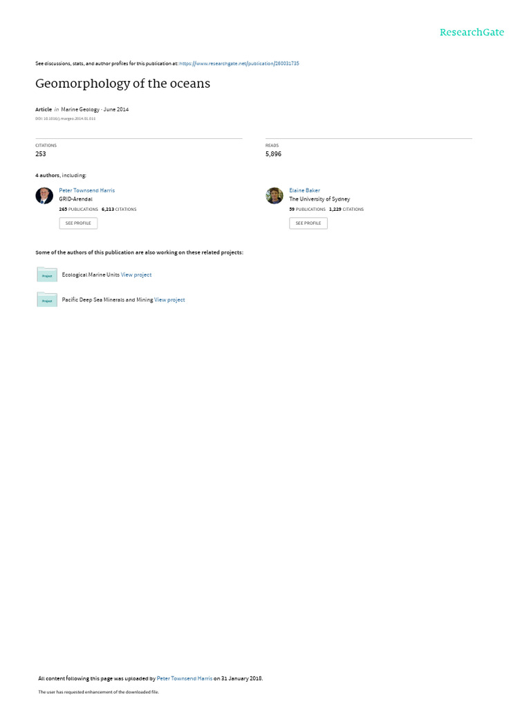 Ocean Geomorphology For Geology Basic | PDF | Continental Shelf | Seabed