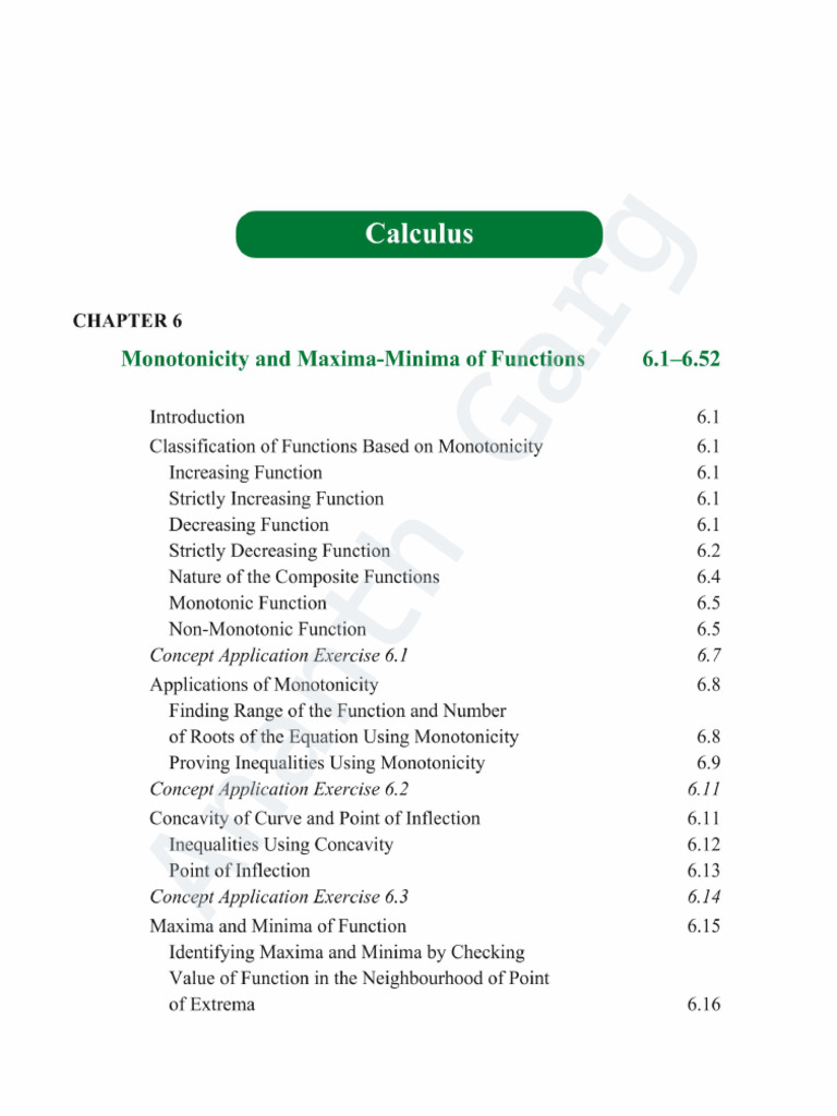 Monotonicity and Maxima-Minima of Functions Chapter | PDF