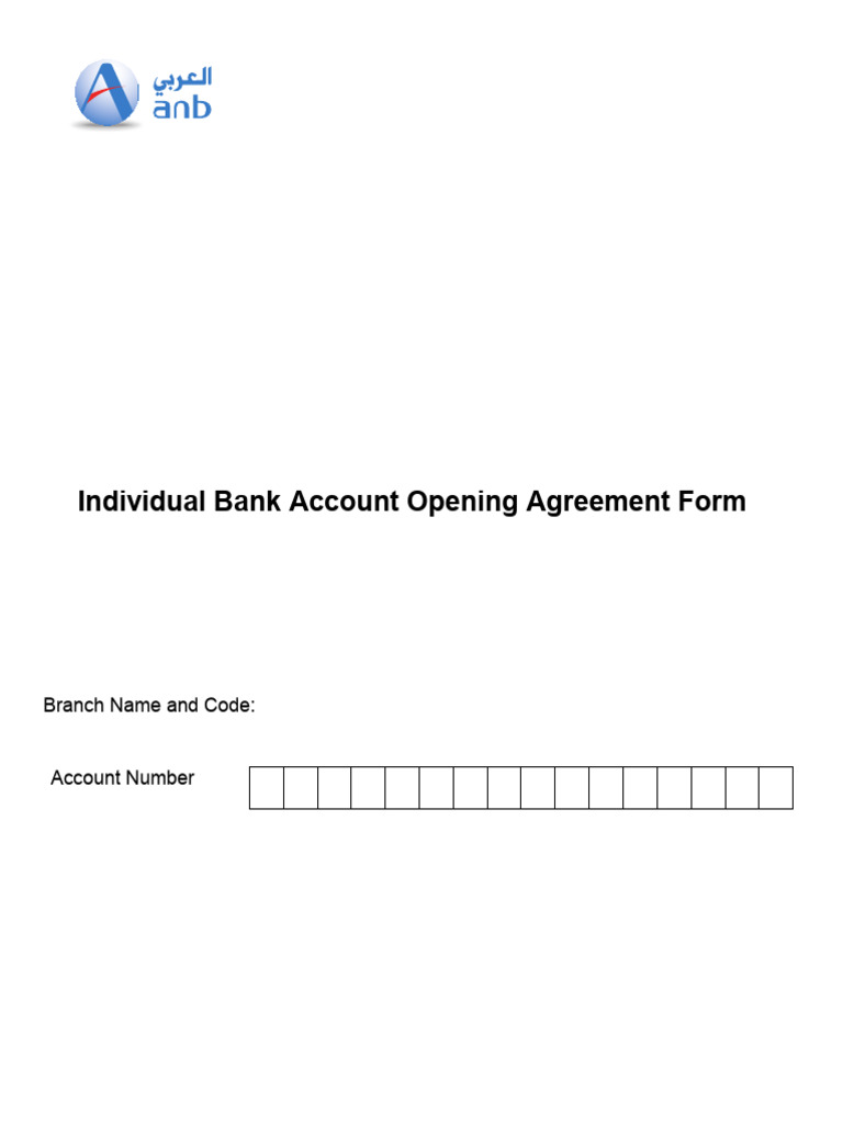 Individual Account Opening en | PDF | Transaction Account | Banks