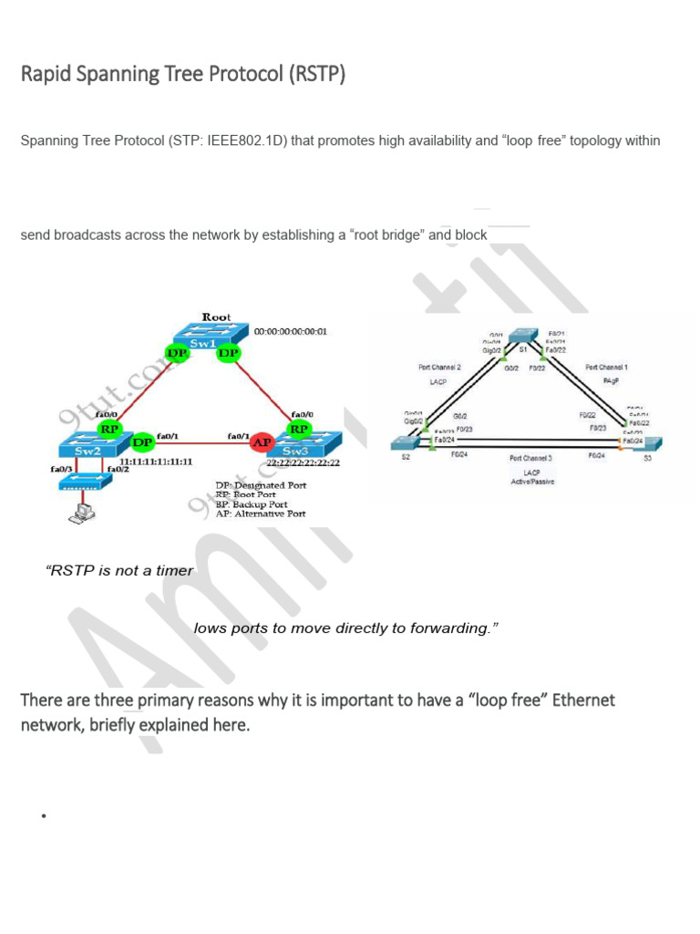 Rapid Spanning Tree Protocol (RSTP) | PDF | Network Switch | Computer Network