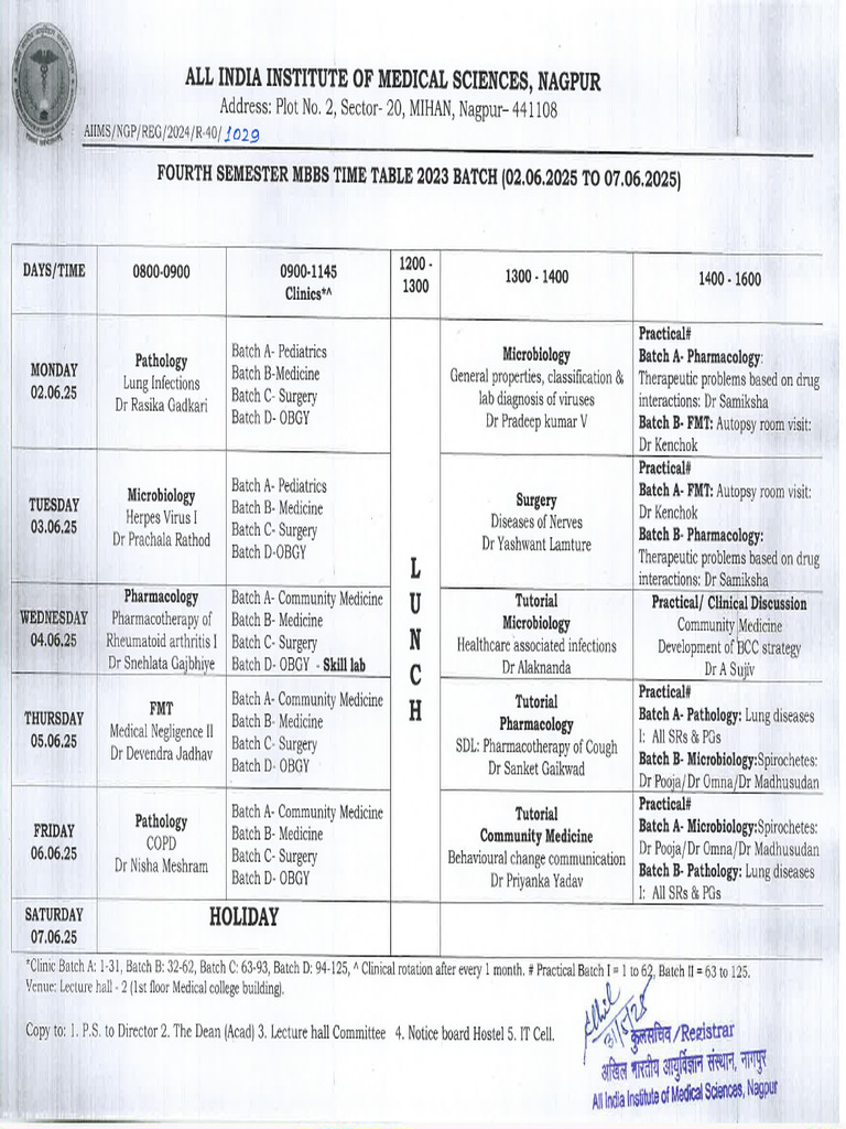 1748677708683ab44c9b9b9fourth Semester 2023 Batch MBBS | PDF