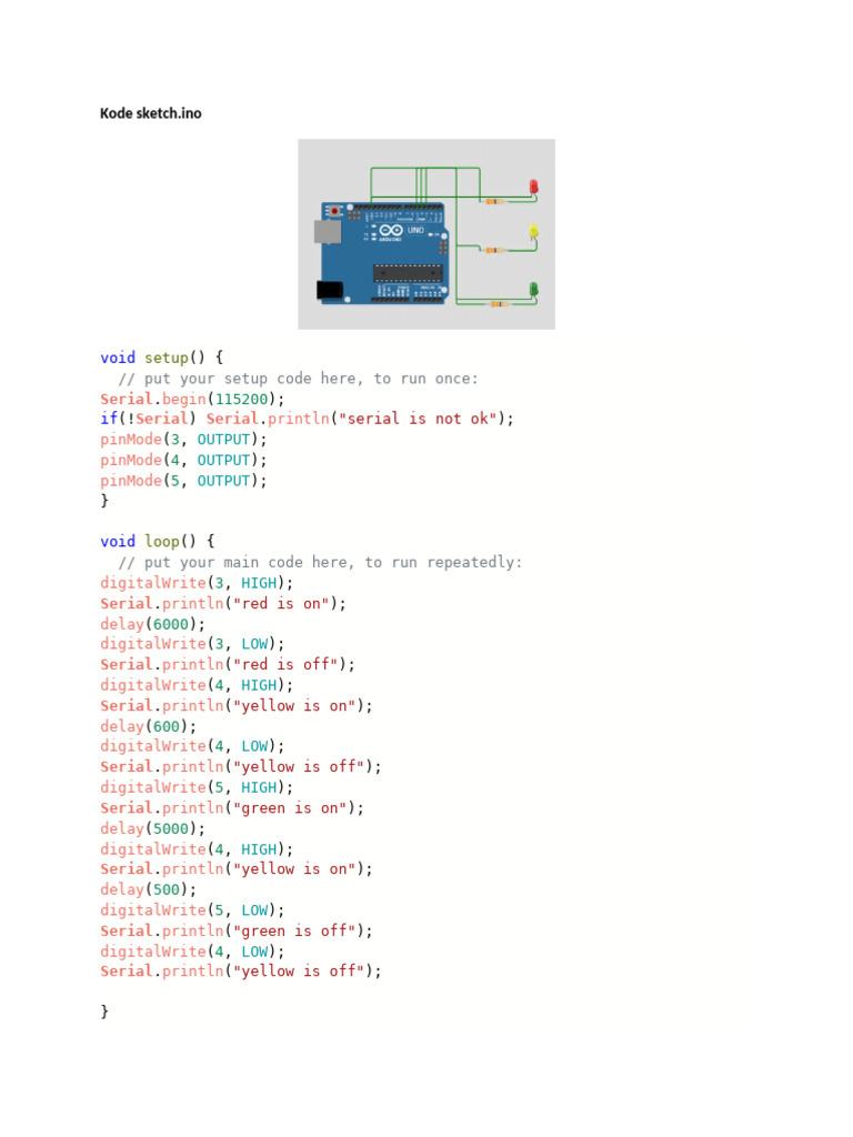 Kode Arduino Uno WOKWI Latihan 1 (Lifia XII.1) | PDF