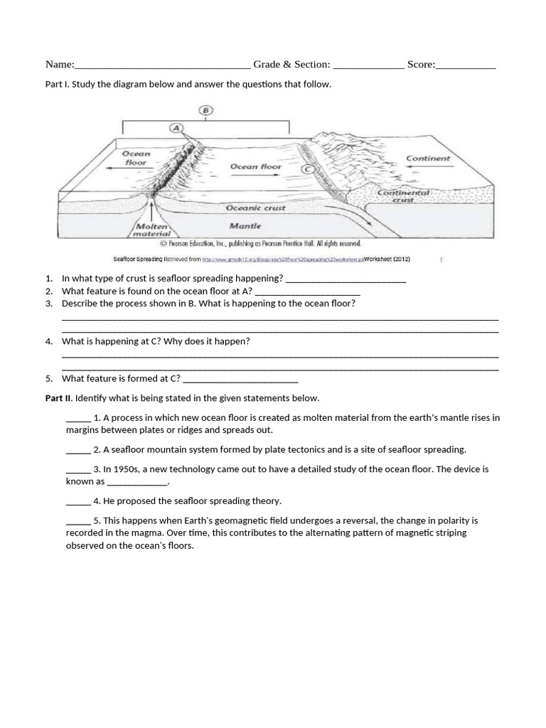 Seafloor Spreading Activity | PDF