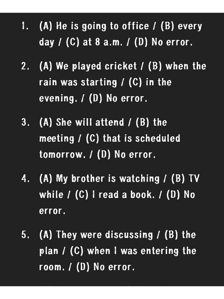 Tense - Practice Questions | PDF