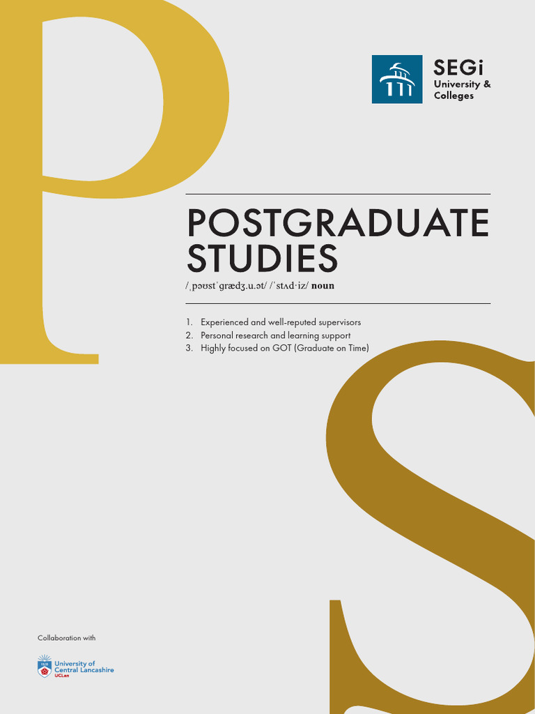 Postgraduate Studies Overview and Opportunities | PDF | Academic Degree ...