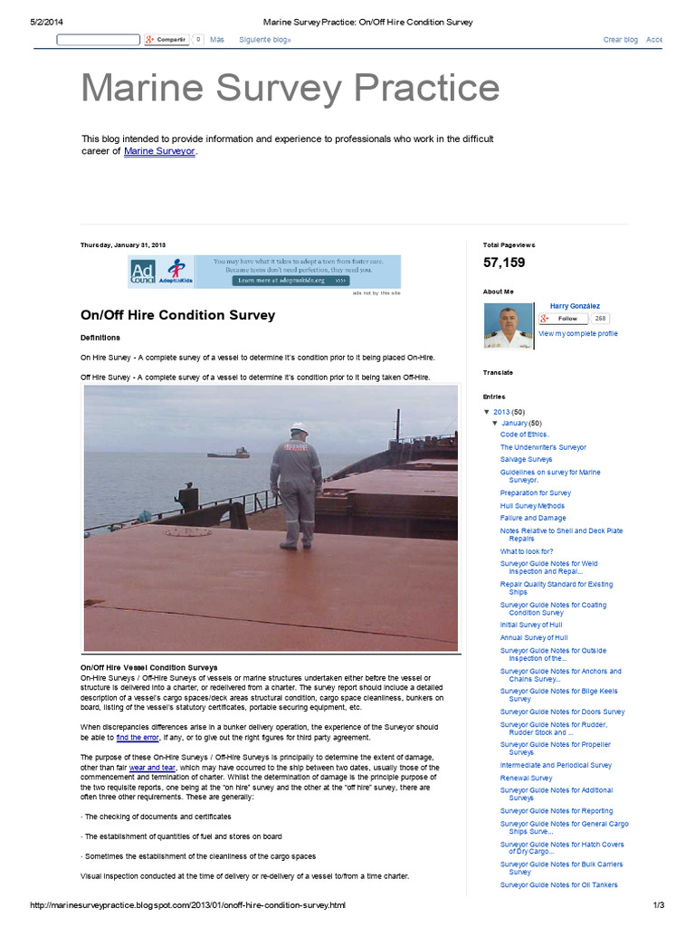 On/Off Hire Condition Survey Guide | PDF | Ships | Watercraft