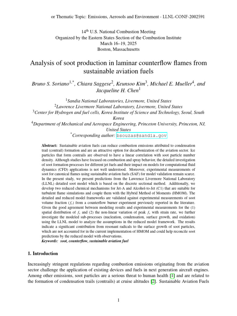2025 Analysis of Soot Production in Laminar Counterflow Flames From ...