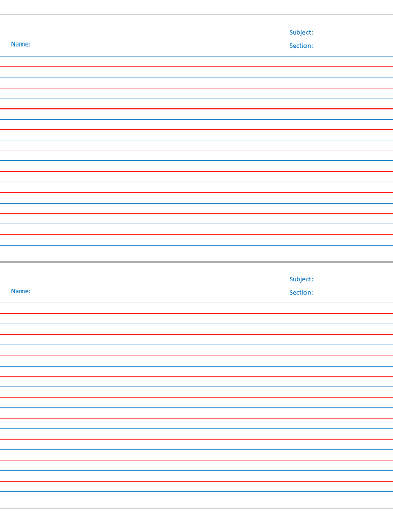 A4 Template Grade 3 W Date, Name, Section (6mm) | PDF