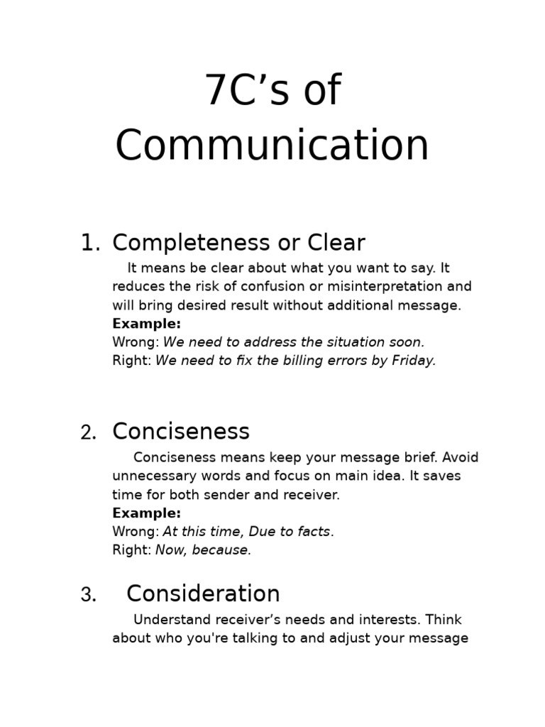 Mastering the 7 C's of Communication | PDF | Communication | Human ...