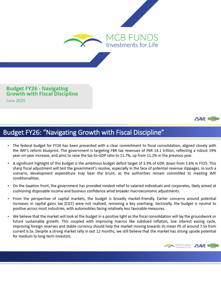 FY26 Budget Overview: Growth & Discipline | PDF | Taxes | Government ...