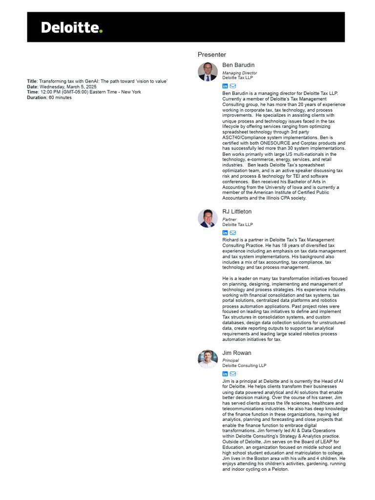 Transforming Tax With GenAI - The Path Toward Vision To Value' | PDF ...