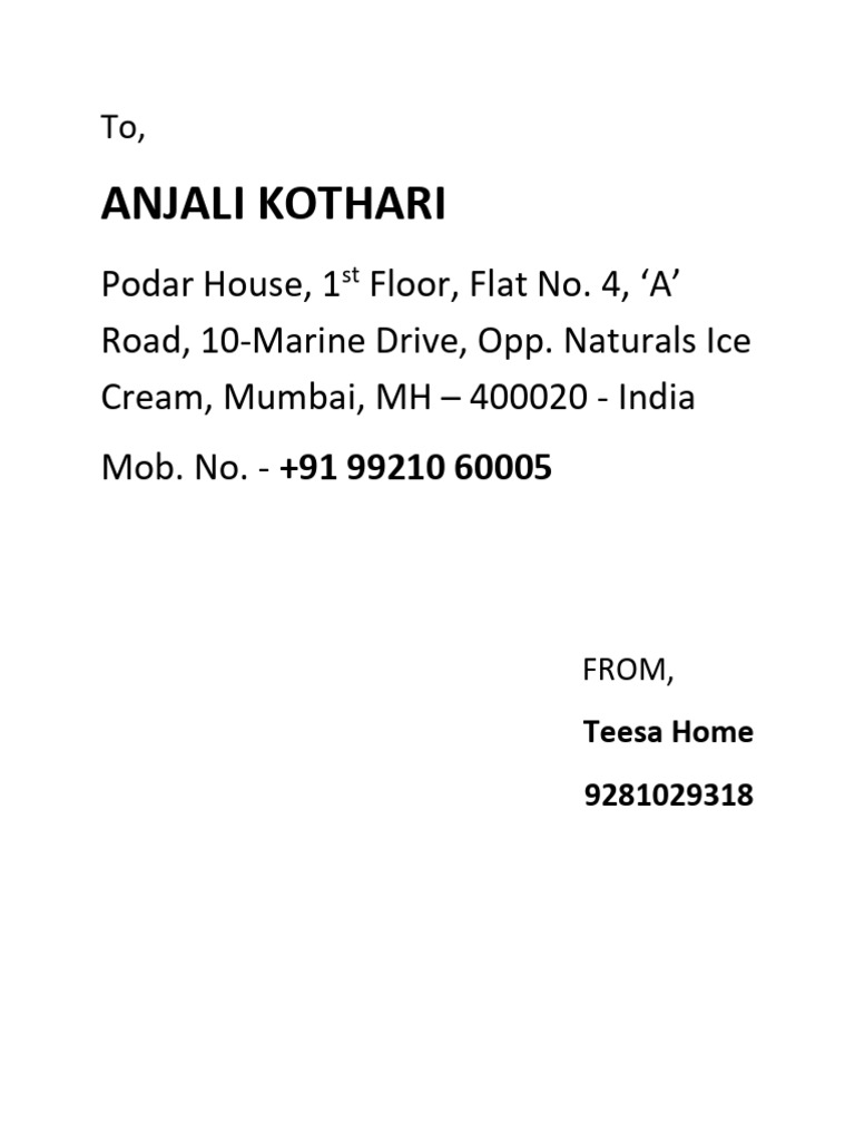 Anjali Courier Slip | PDF
