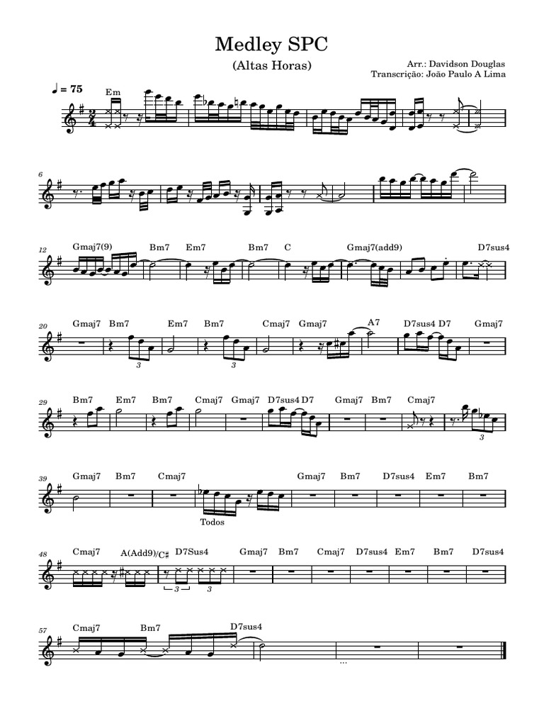 Medley SPC Sheet Music Transcription | PDF
