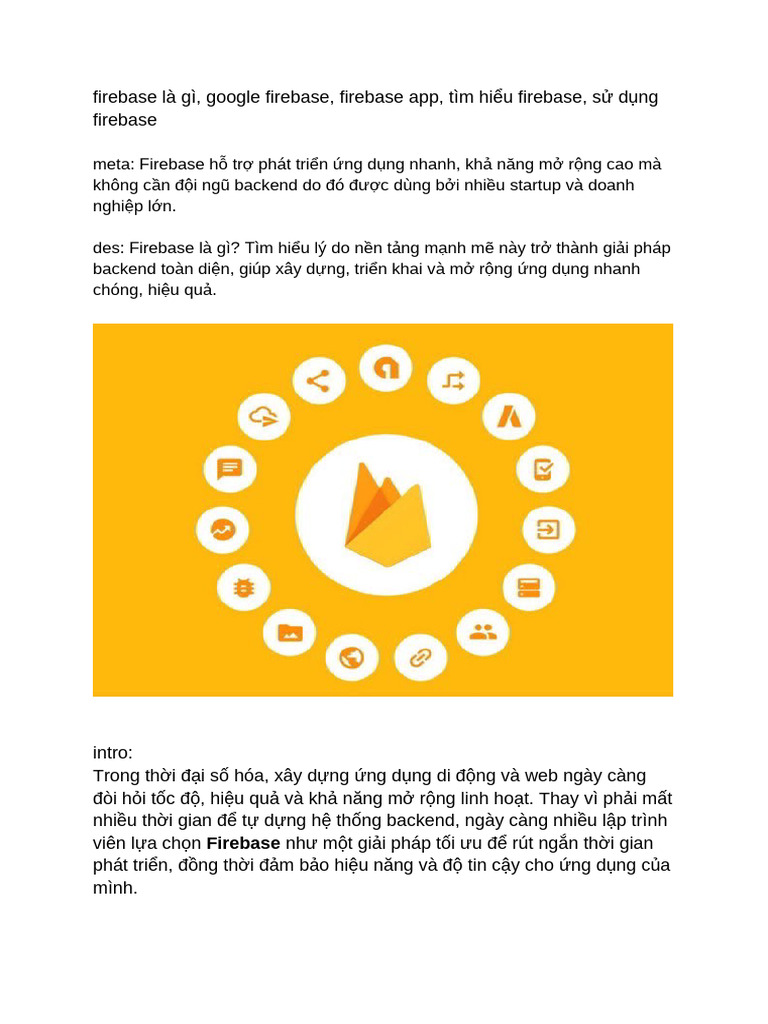 Firebase Là Gì - Vai Trò, Tính Năng Và Cách S D NG Firebase | PDF