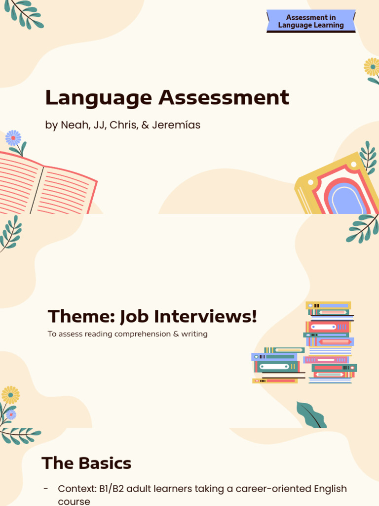 Language Assessment Design | PDF | Reading Comprehension | Vocabulary