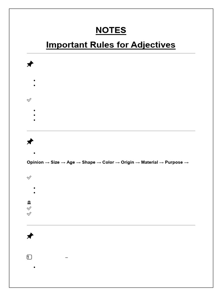 Notes Adjectives and Adverb | PDF | Adverb | Adjective