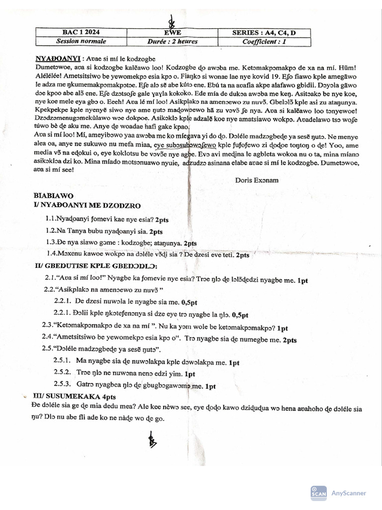 Ewe Bac1. 2024 | PDF