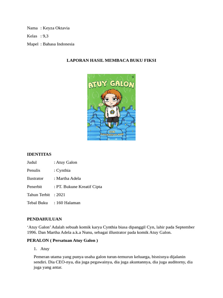 Laporan Membaca Komik Atuy Galon | PDF