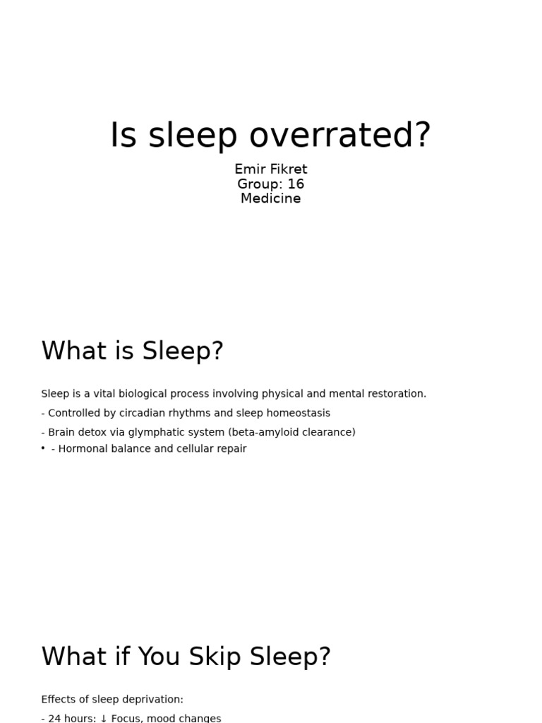 Is Sleep Overrated UPDATED | PDF