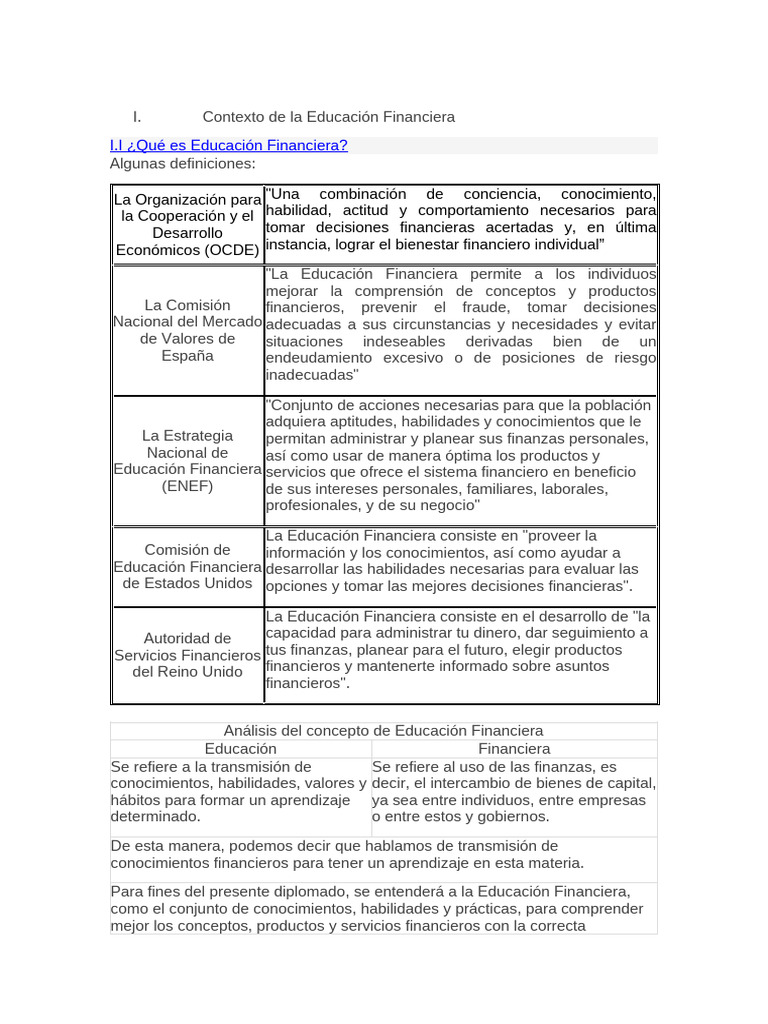 Modulo 1 Diplomado Condusef | PDF | Inclusión financiera | Educación ...