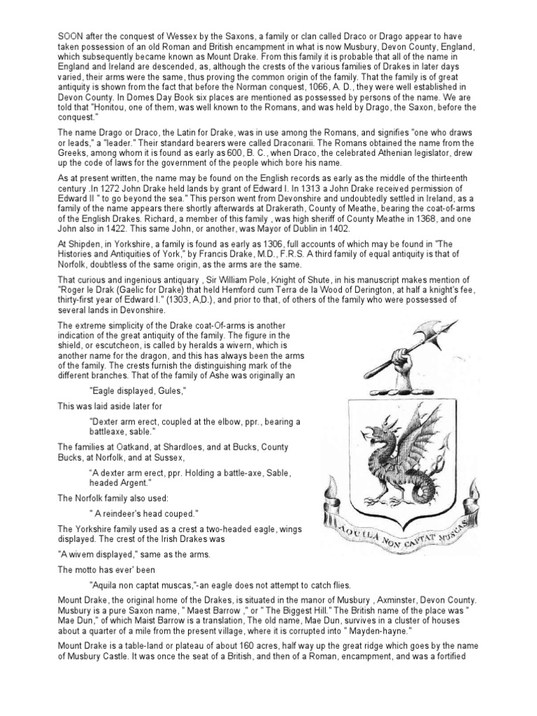 The Original Home of The Drake | PDF | Devon