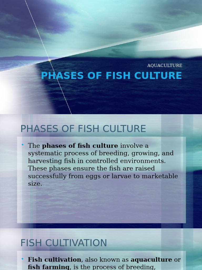 Phases of Fish Culture | PDF | Aquaculture | Conservation Biology