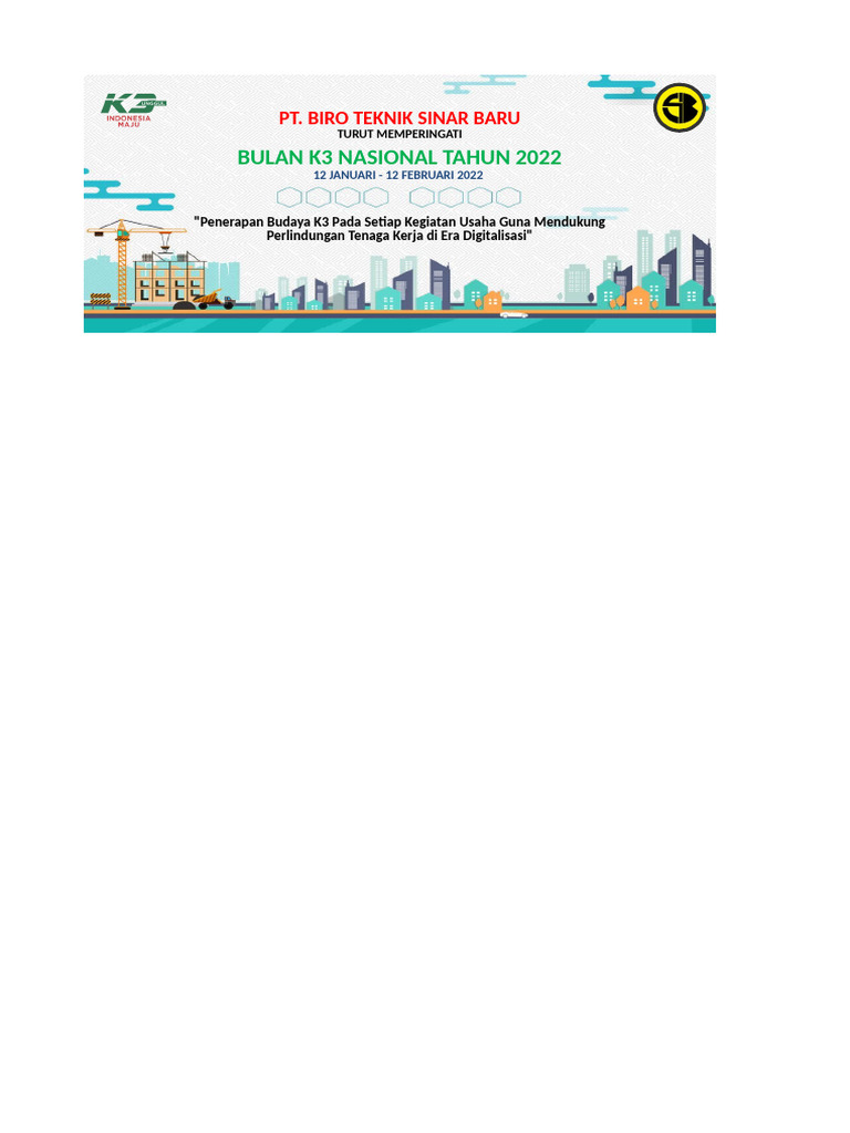 Banner Bulan K3 Nasional 2021 | PDF