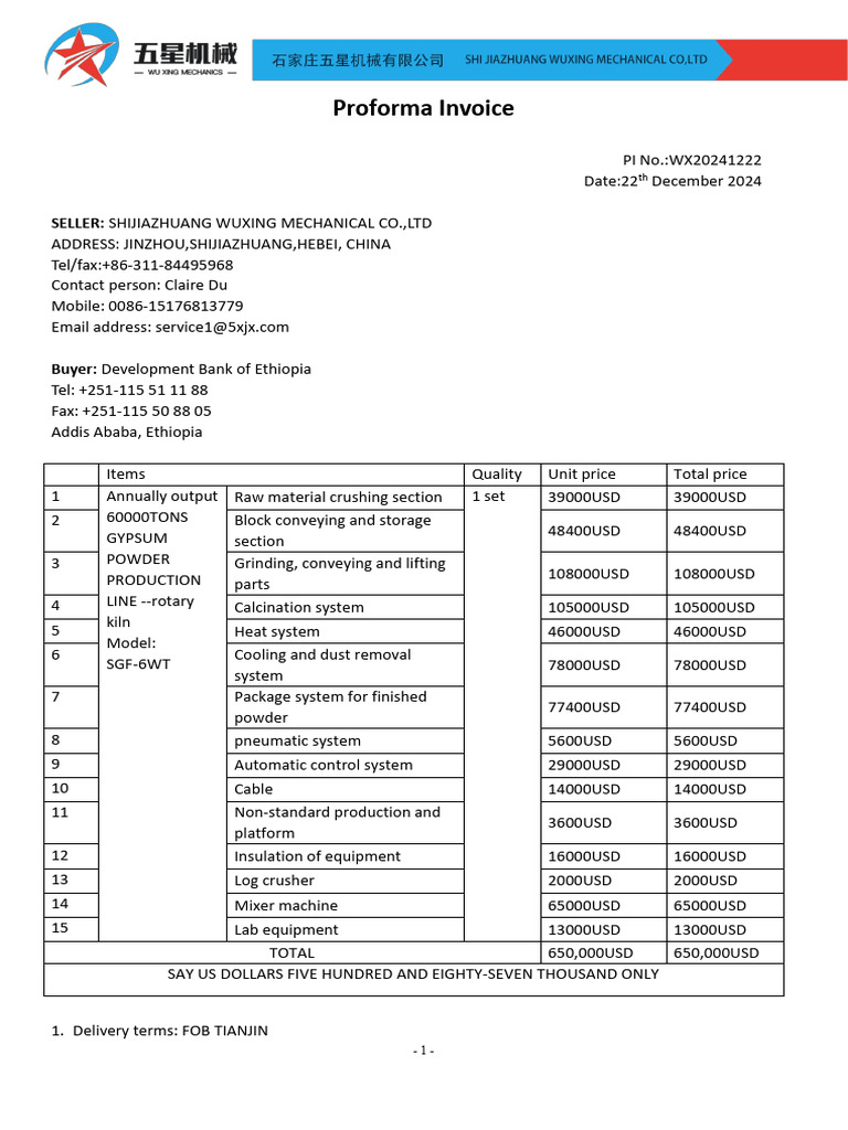 1 - Wuxing Mechanical PI - Annually 60000tons Powder Line | PDF