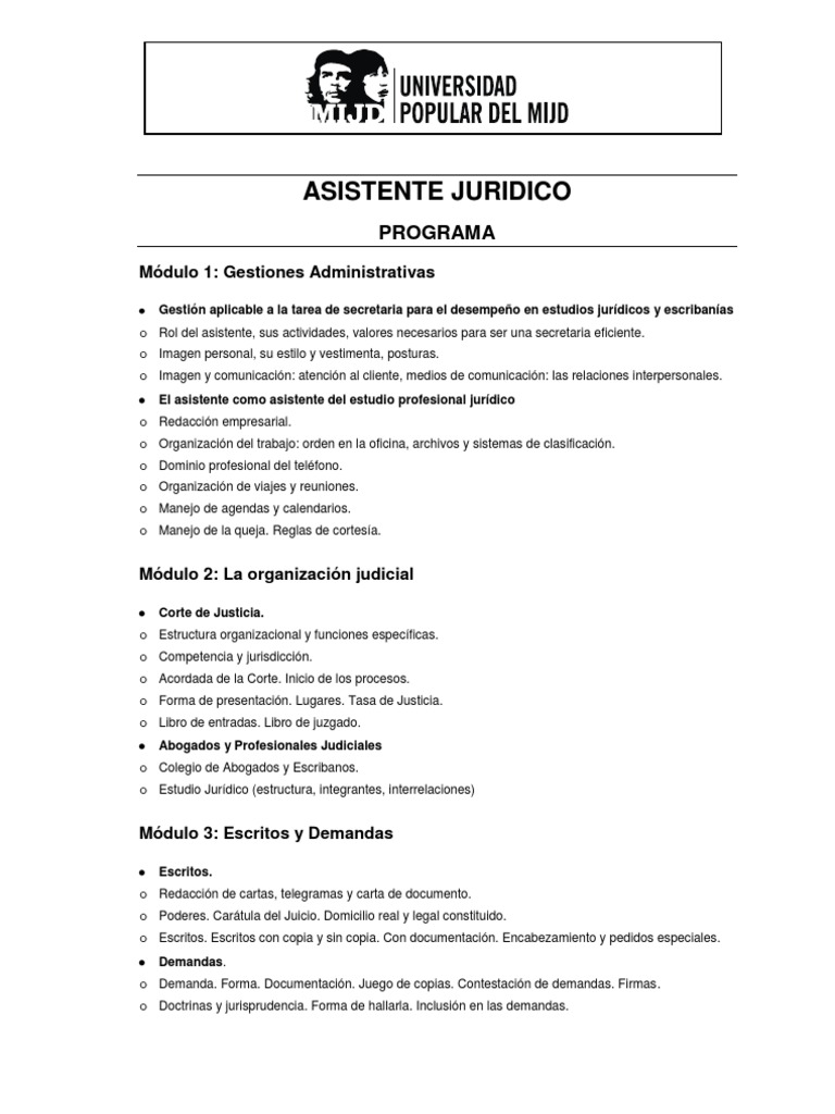 Programa Asistente Juridico | Descargar gratis PDF | Despacho de ...