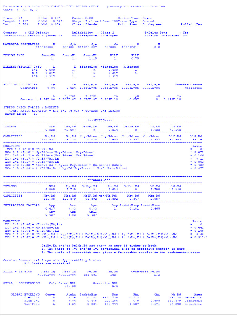 Eurocode 3 Cold-Formed Steel Design | PDF | Beam (Structure) | Buckling