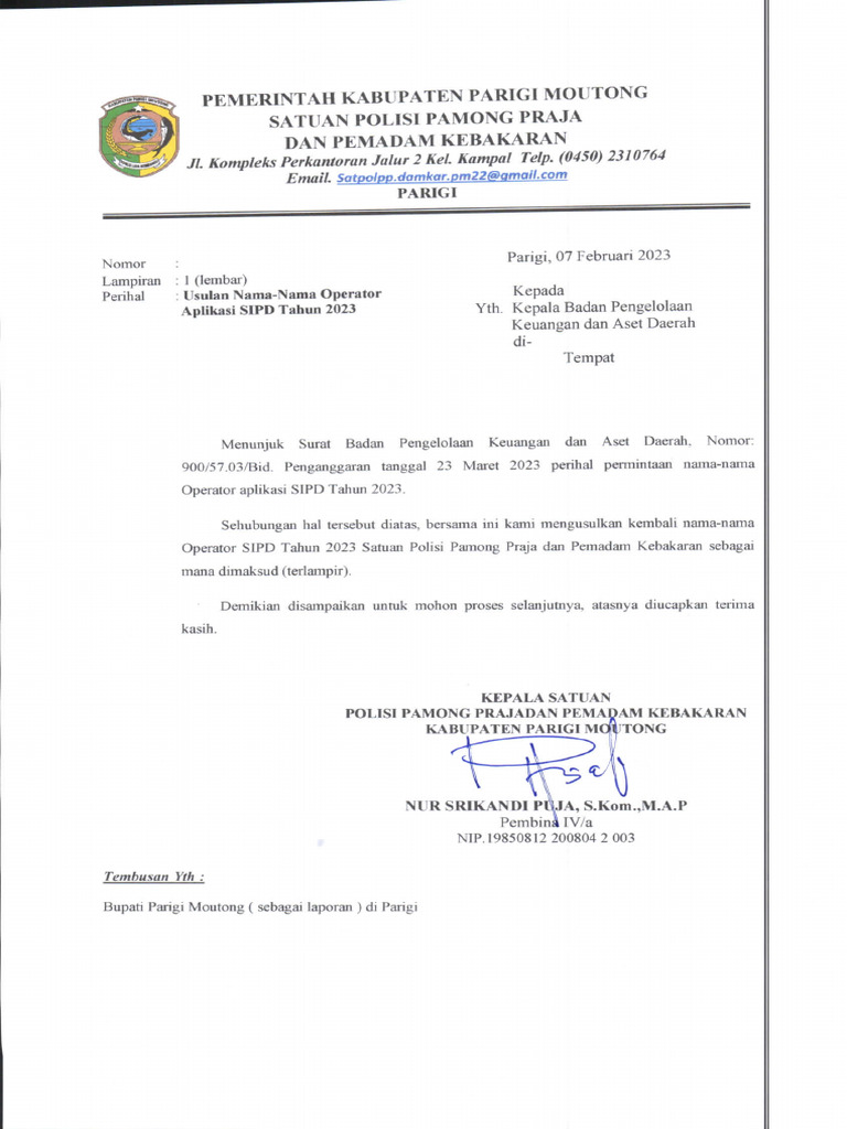 Usulan Nama Operator | PDF