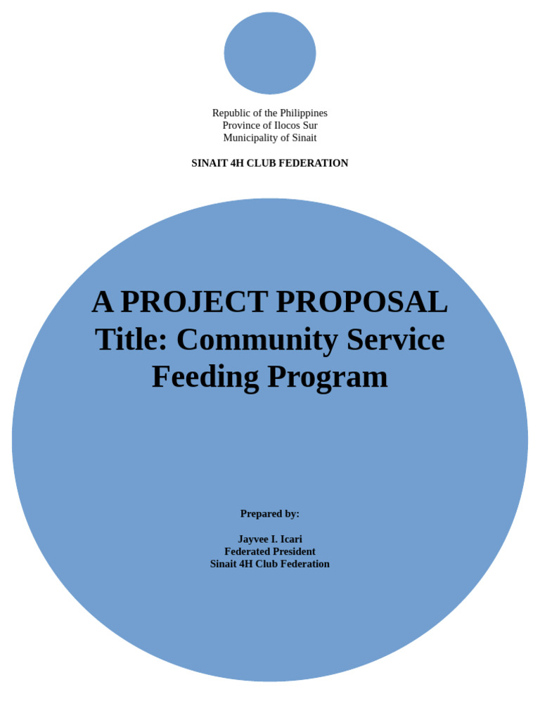 Sinait 4H Club Project Proposal Feeding | PDF | Nutrition | Diet & Nutrition