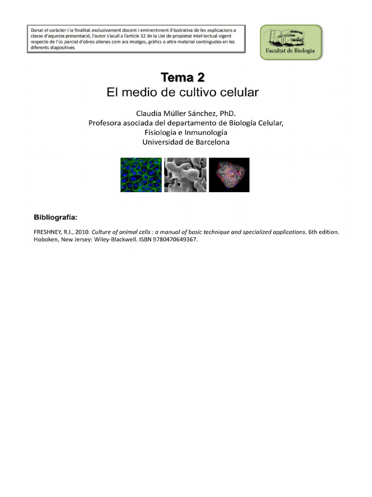 Tema2 Completo Diapositivas Explicadas | PDF | Anticuerpo | Cultivo de células