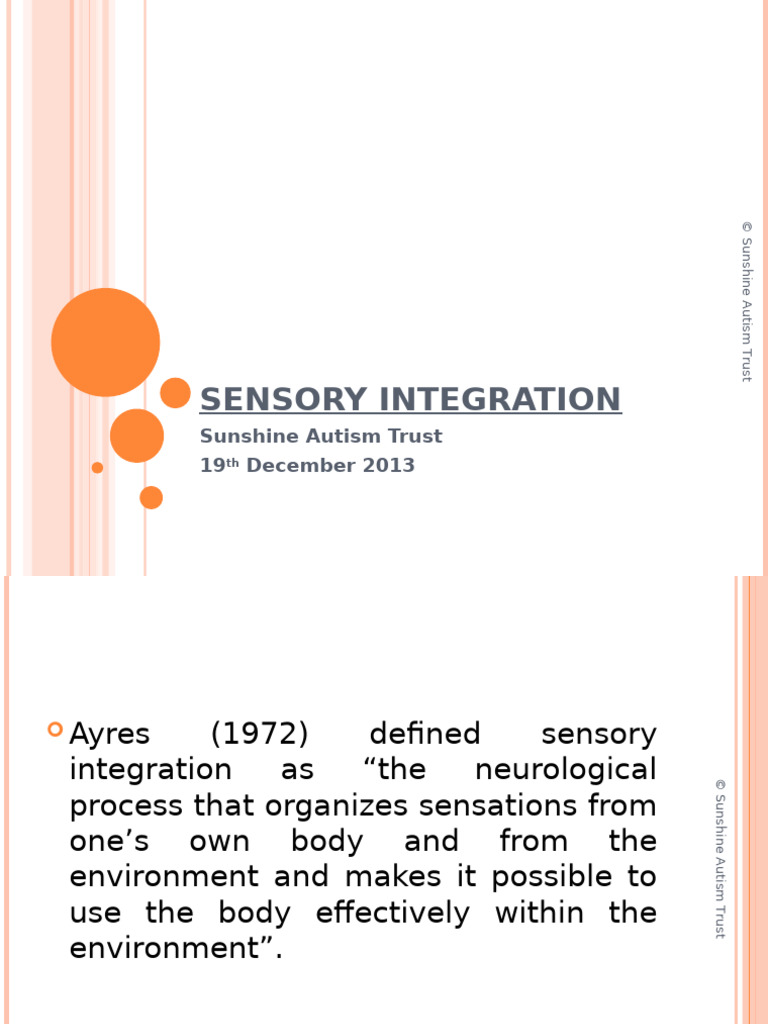Sensory Integration | PDF | Senses | Sensory Processing Disorder