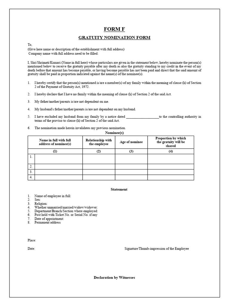 A10292131116750ddbd3de9a A6750ddbd3bf77 1733352893 Form F Gratuity PDF | PDF