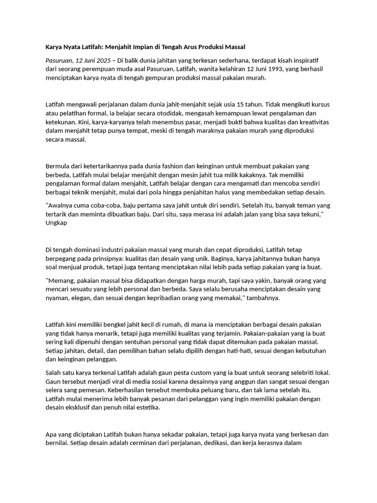 Karya Nyata Latifah | PDF