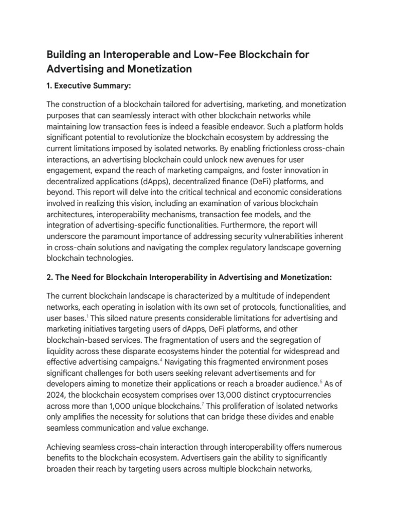 Cross-Chain Monetization Blockchain Feasibility | PDF | Computer ...