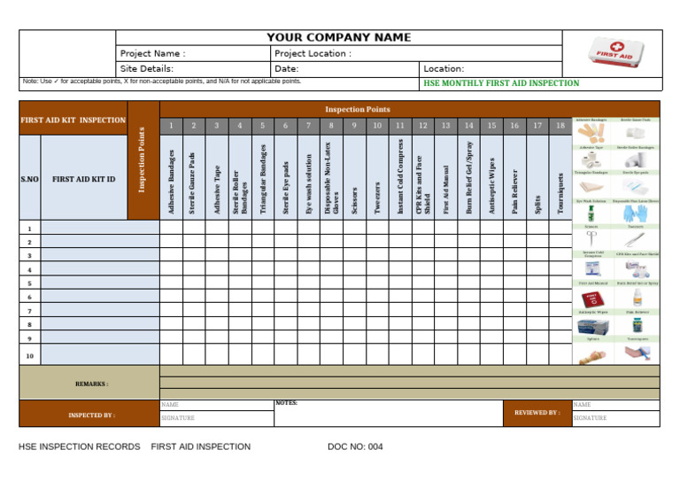 First Aid Kit Monthly Inspection | PDF | Public Safety | Survival Skills